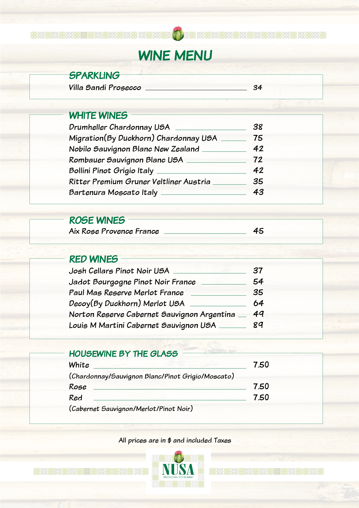 Home page | NUSA Restaurant Aruba